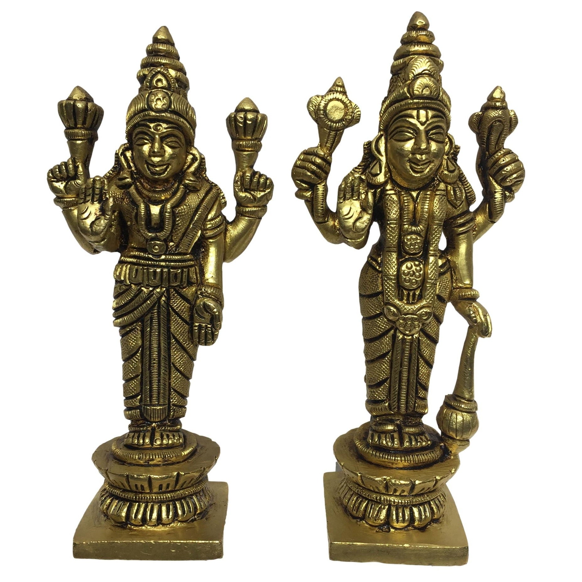 Lakshmi Narayanan Standing Brass Antique 5.5 Inch – Sri Prarthana
