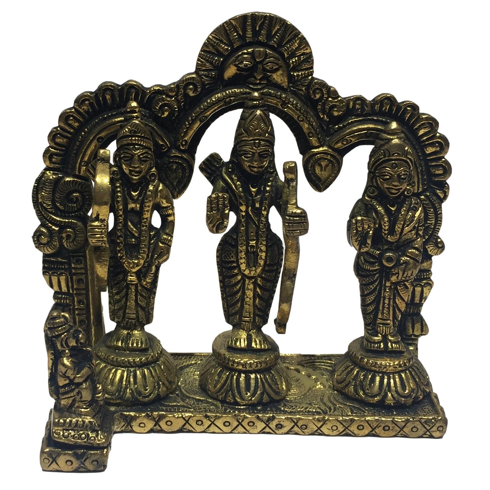 Ram Parivar in Surya Prabhai Brass Antique Murti 4.5 Inch – Sri Prarthana