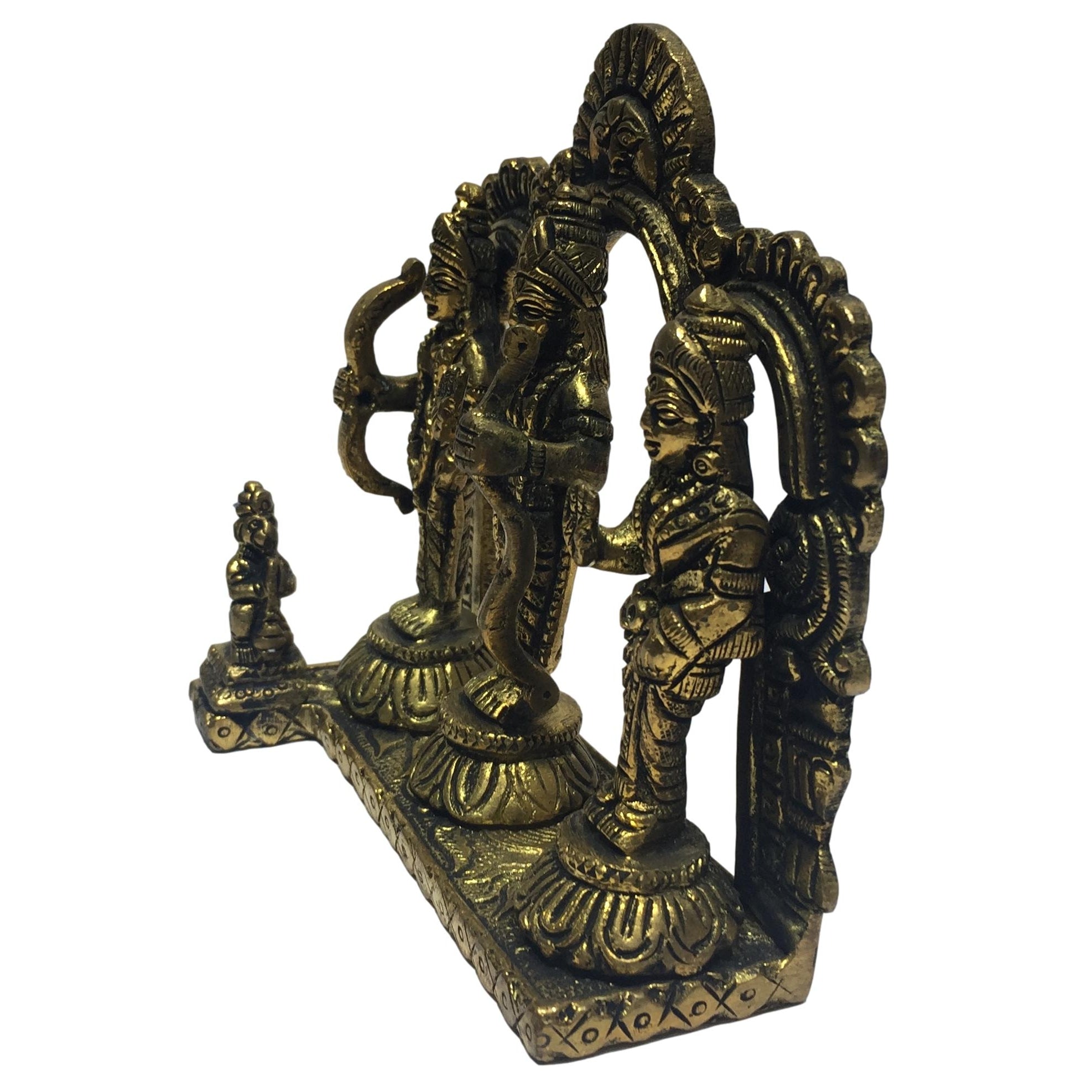 Ram Parivar in Surya Prabhai Brass Antique Murti 4.5 Inch – Sri Prarthana